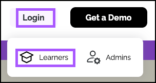 Learner Portal Access - Login Page